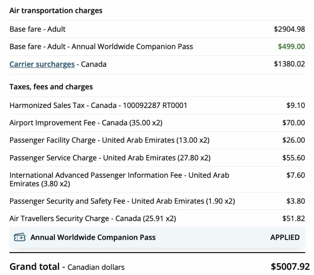All About the Air Canada Annual Worldwide Companion Pass