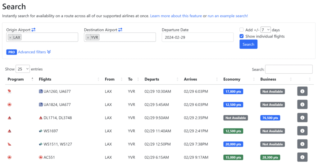 Flight Award Search Tools Compared | Frugal Flyer