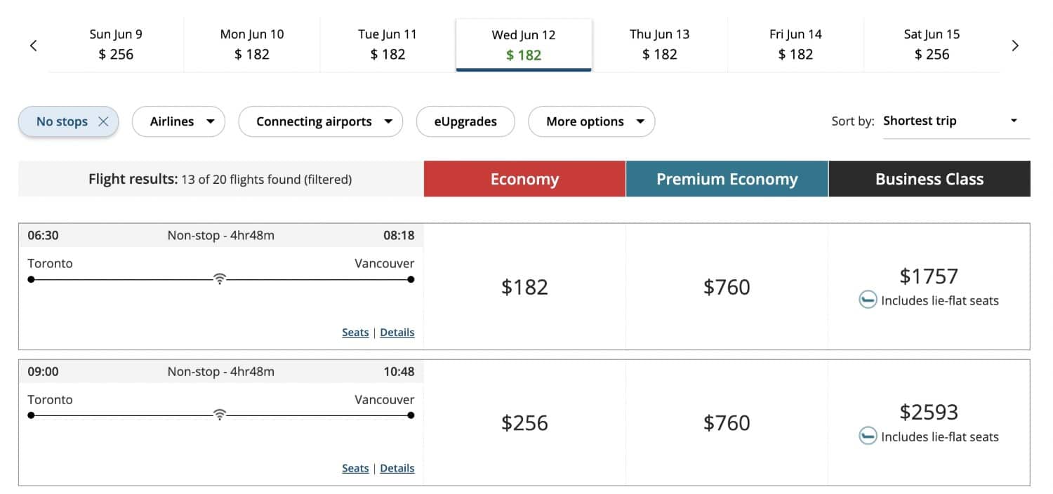 Understanding the Aeroplan Award Chart | Frugal Flyer